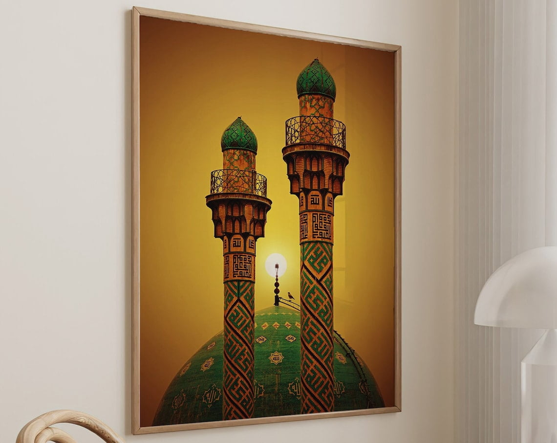 Mosque Dome Art Print, Islamic Wall Art Muslim Architecture Poster ...