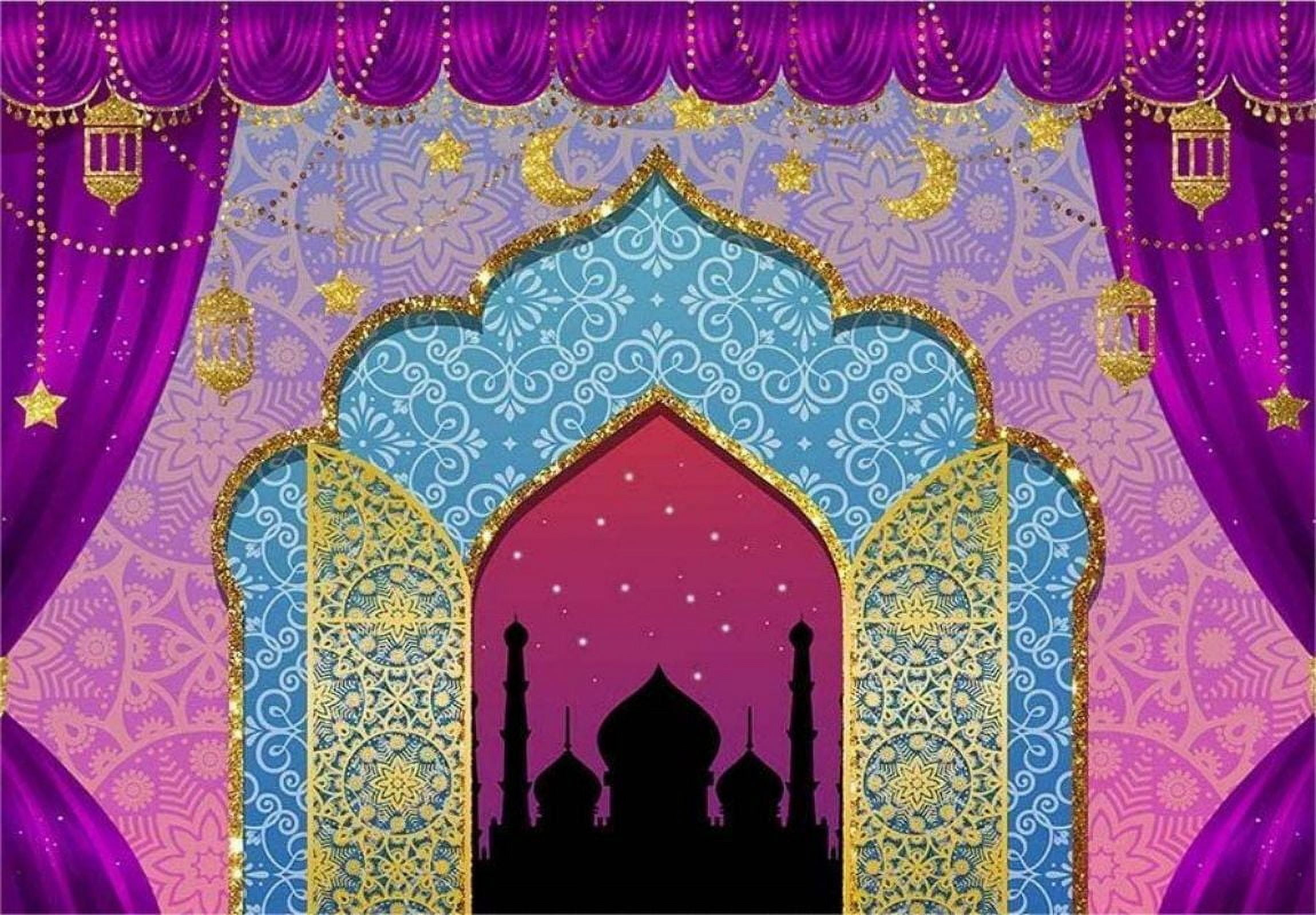 Mosque Moon Star Night Religion Culture Party Background Baby Shower ...