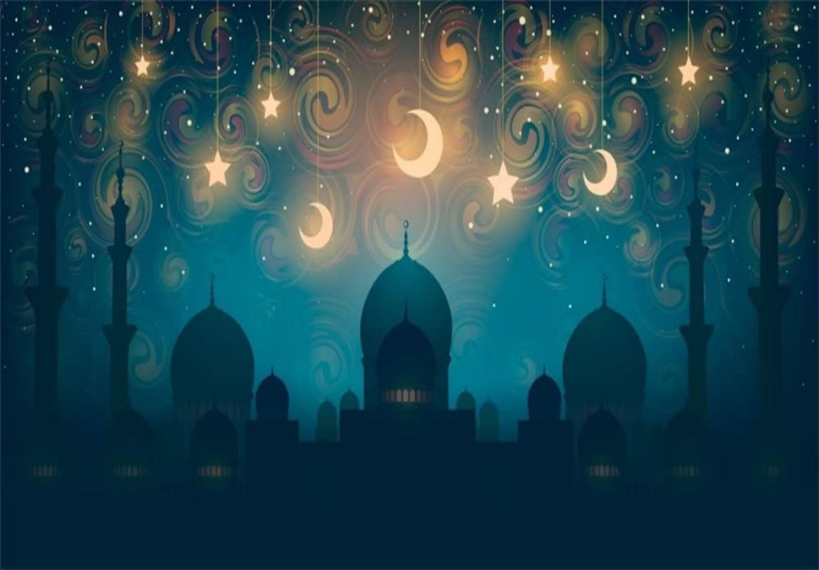 Mosque Moon Star Night Religion Culture Party Background Baby Shower ...