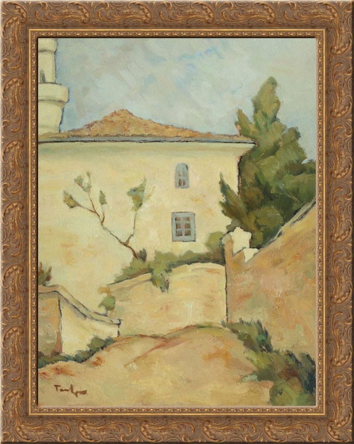 Mosque in Balcic 24x20 Gold Ornate Wood Framed Canvas Art by Nicolae ...