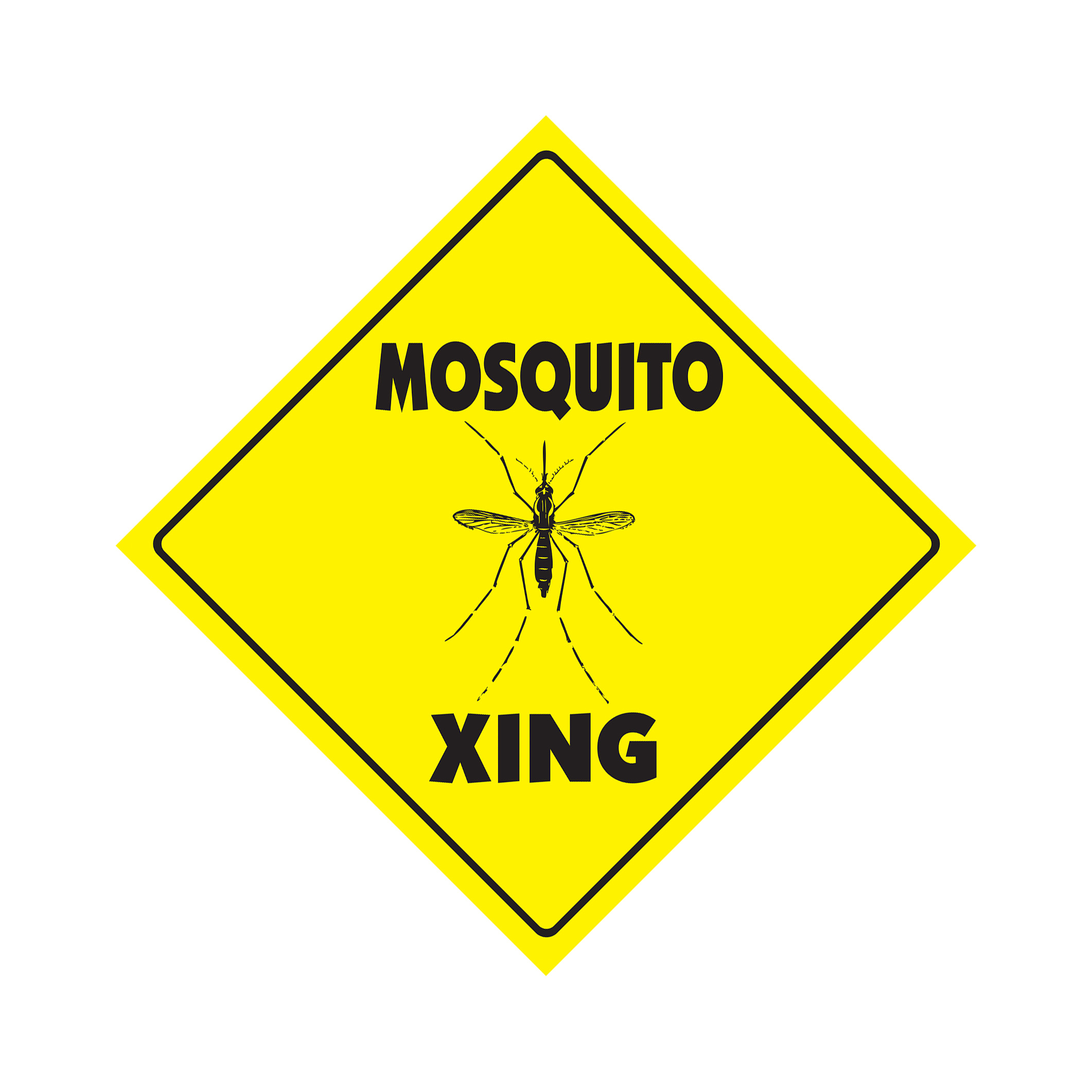 Mosquito Crossing Sign Zone Xing | Indoor/Outdoor | 20" Tall insect ...