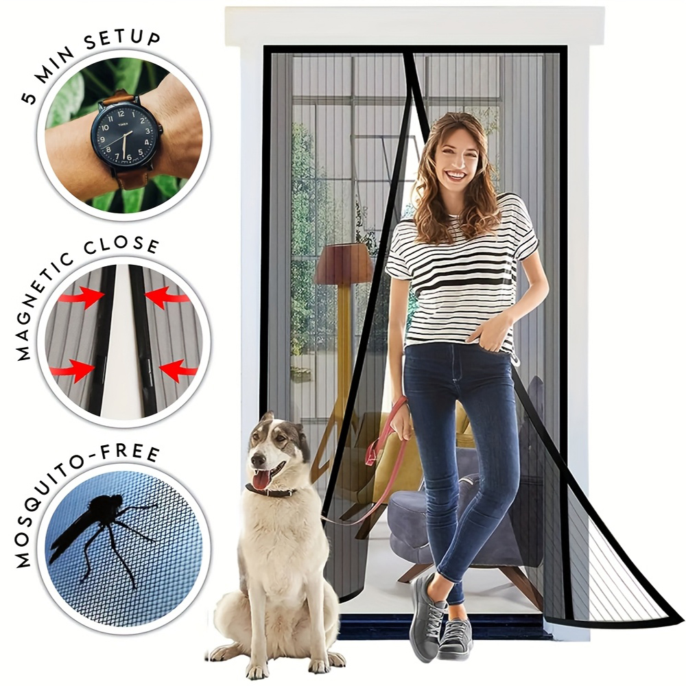 Mosquito Door Net Mesh Screen Bug Pet Patio Hands Free Magnetic Magic ...