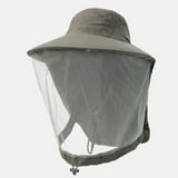 Mosquito Head Net Hat,Full-Mesh Cap with Drawstring Windproof Sun ...