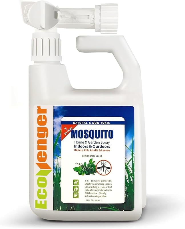 Mosquito Killer by EcoRaider Triple-Action Spray 16 oz, Kills All ...