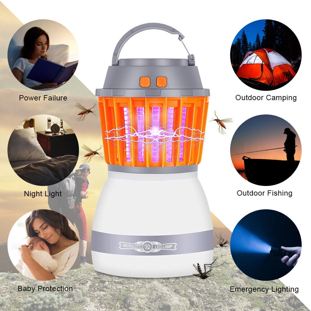 Mosquito Killer Lamp Outdoor Camping Light LED Rechargeable Fly Insect ...