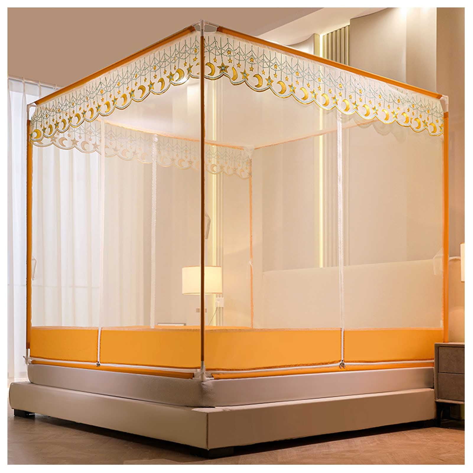 Mosquito Net, 3 Door Canopy Bed Square Top with Bottom Travel House ...