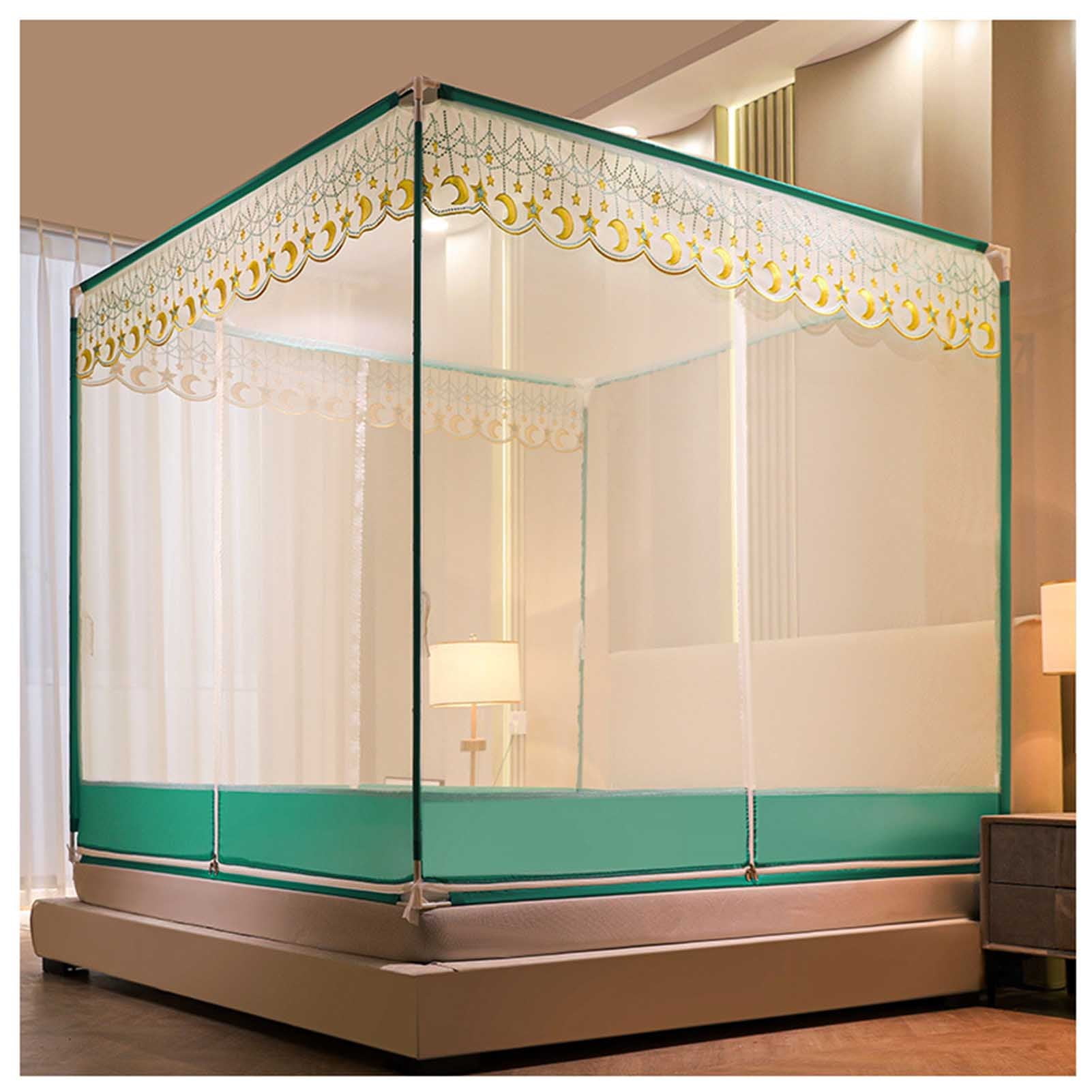 Mosquito Net, 3 Door Canopy Bed Square Top with Bottom Travel House ...