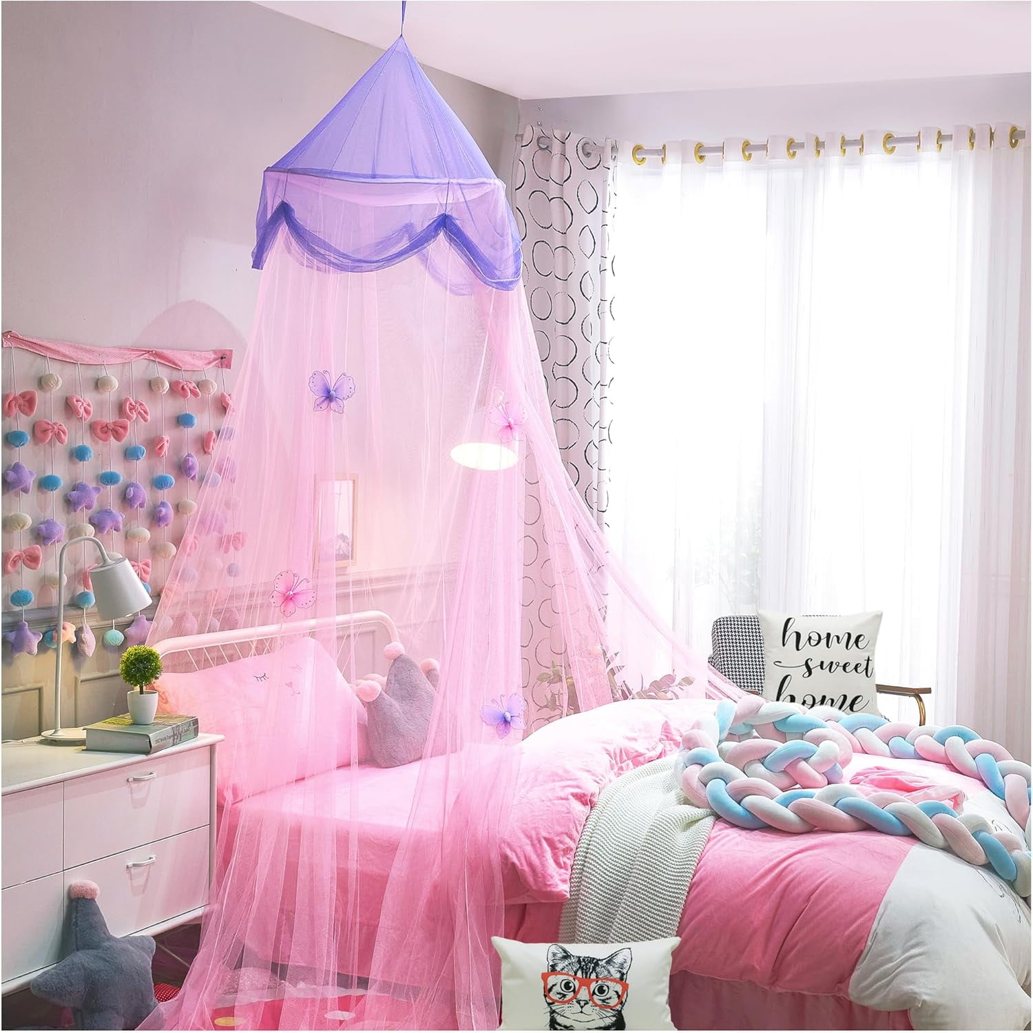 Mosquito Net Bed Canopy Curtains Princess Butterfly Reading Canopies ...