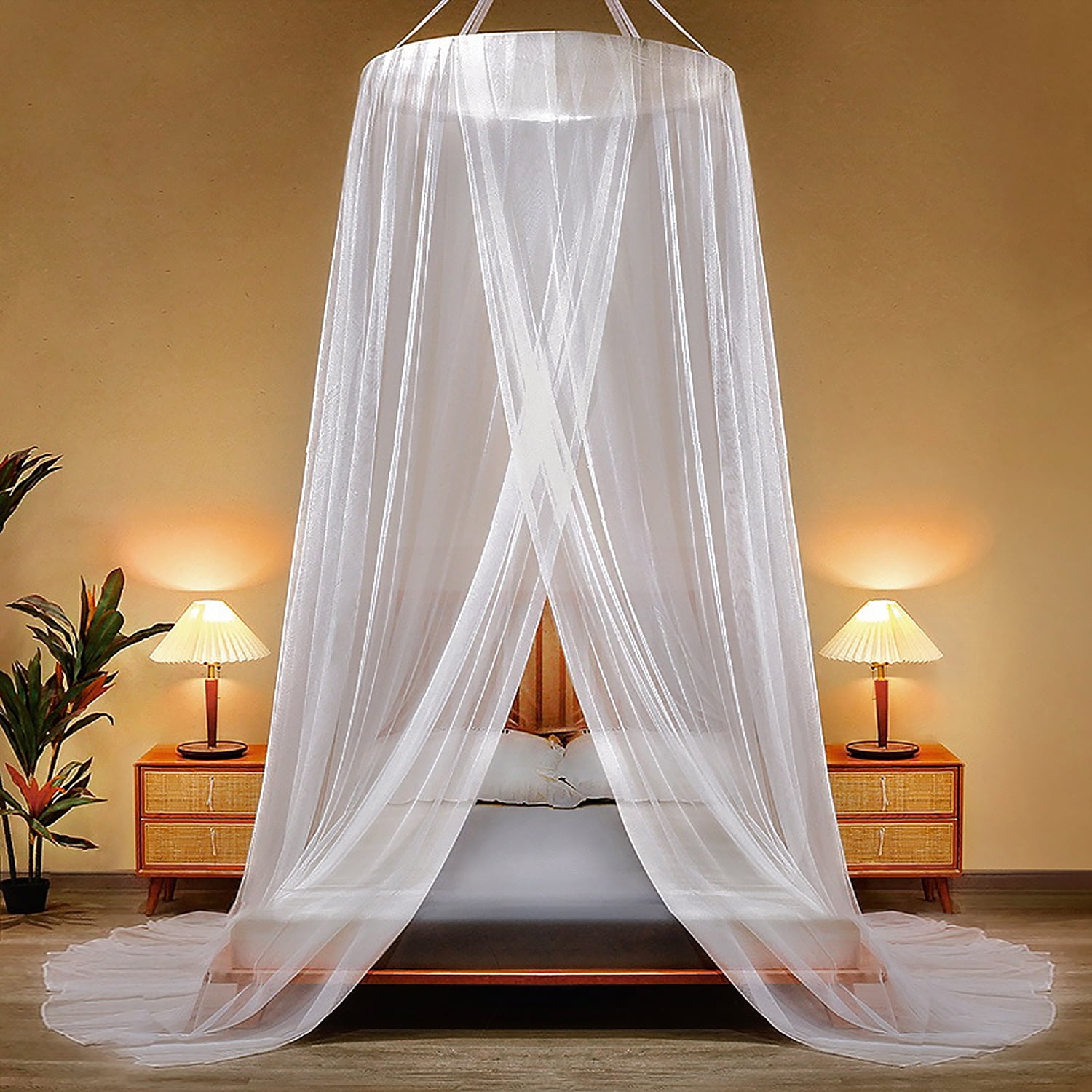 Mosquito Net Bed Canopy, Elegant King/Queen Size Canopy Bed Curtains ...