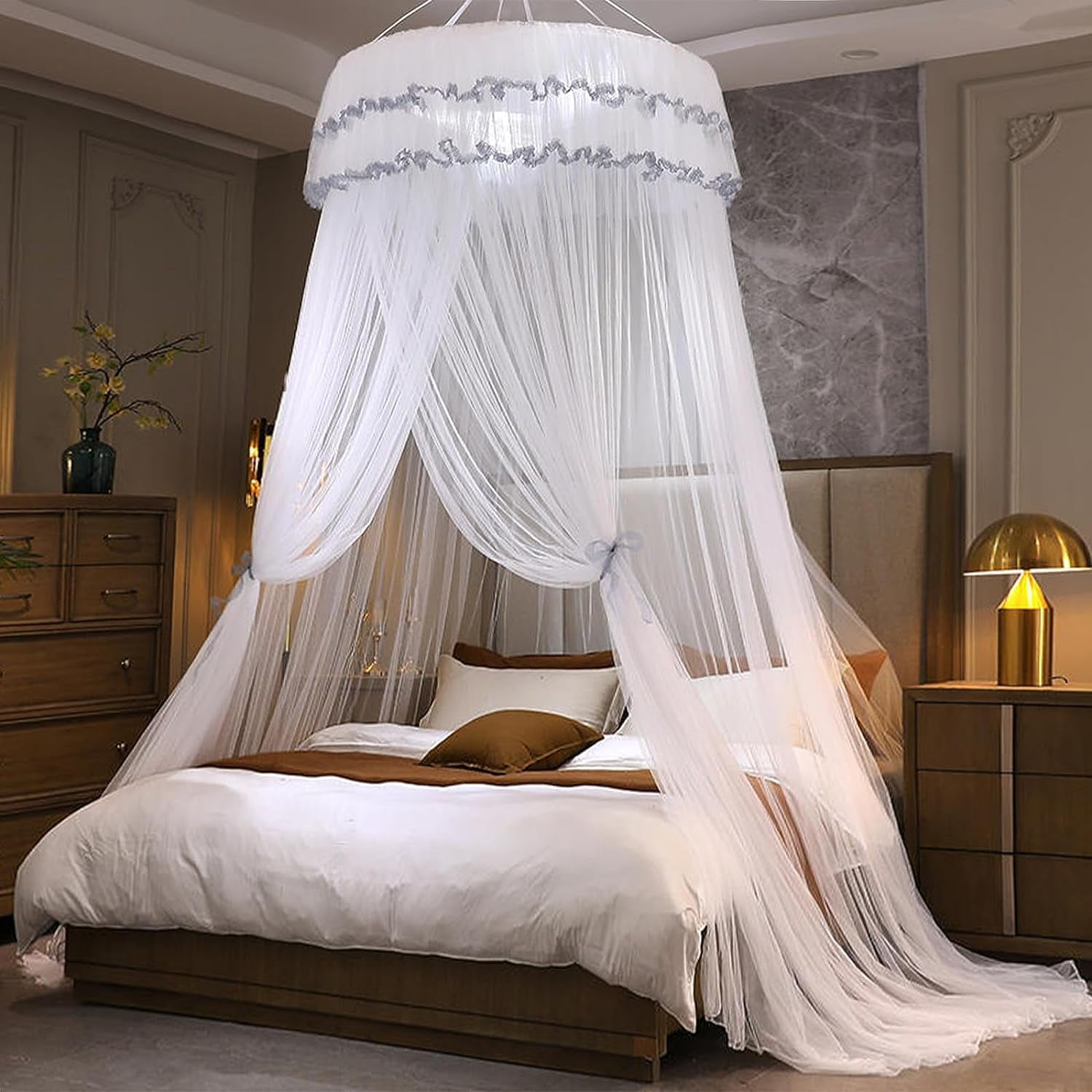 Mosquito Net Bed Canopy for Girls, Princess Canopy Bed Curtain Fine ...