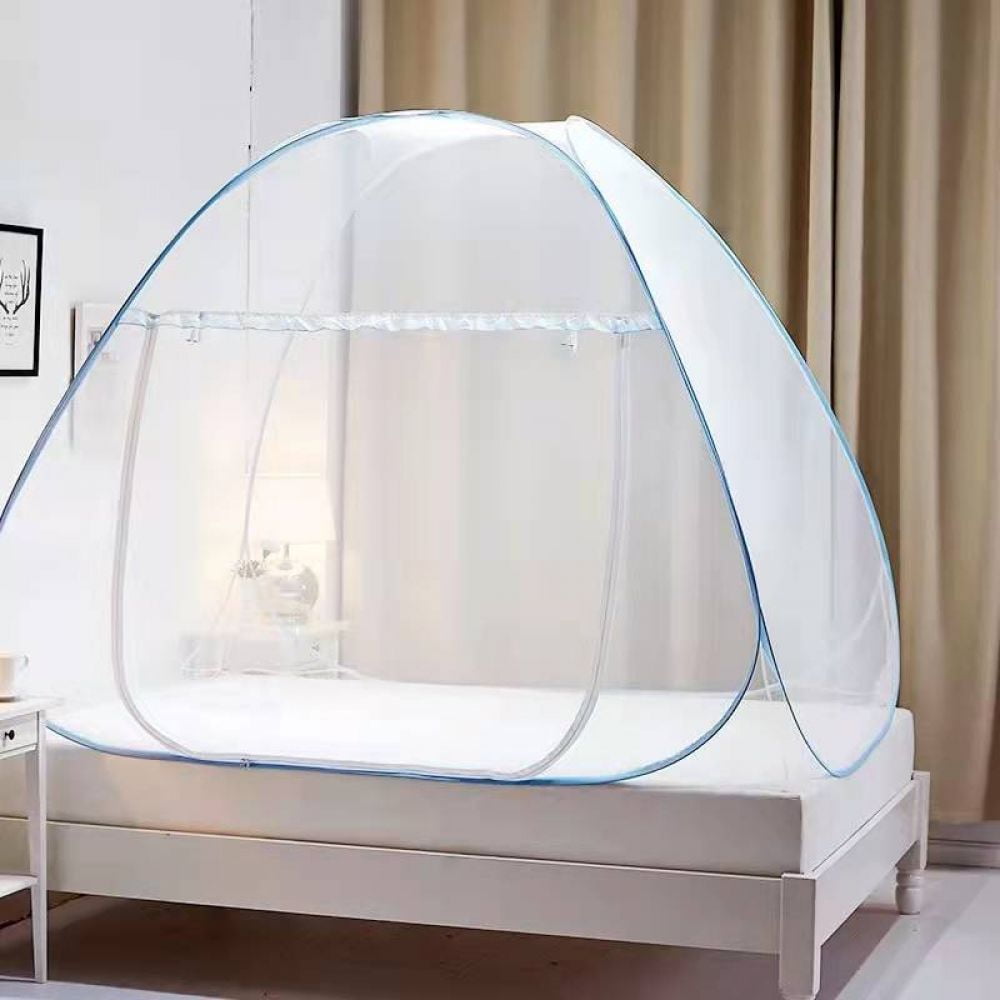 Mosquito Net Bed Canopy Pop Up Foldable Double Door Anti Mosquito Bites ...