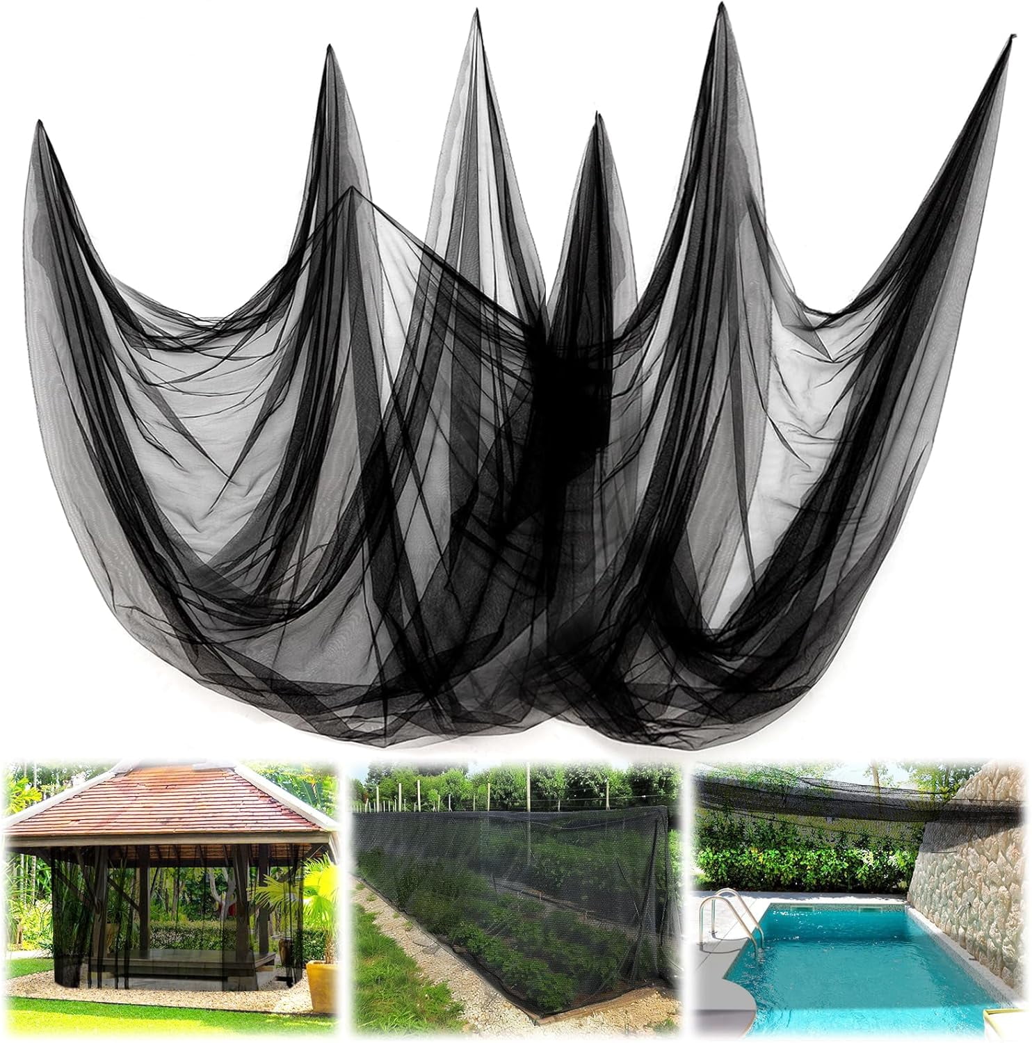 Mosquito Net for Patio - 10Ft x 40Ft for Each Garden Mesh Screen ...
