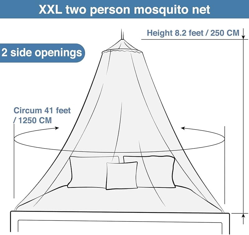 Mosquito Net for Single to King-Sized Beds – Fully-Enclosed Bed Canopy ...