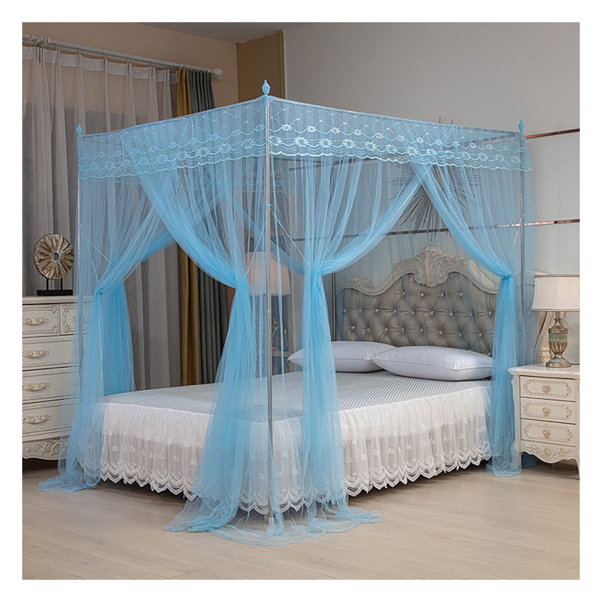 Mosquito Net Tent for Bed, Three Side Opening Canopy Netting for ...