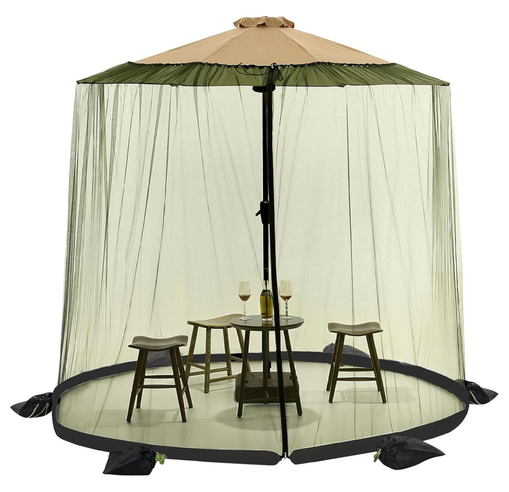 Mosquito Netting for Patio Umbrella Mosquito Net with 6pcs Sandbags ...