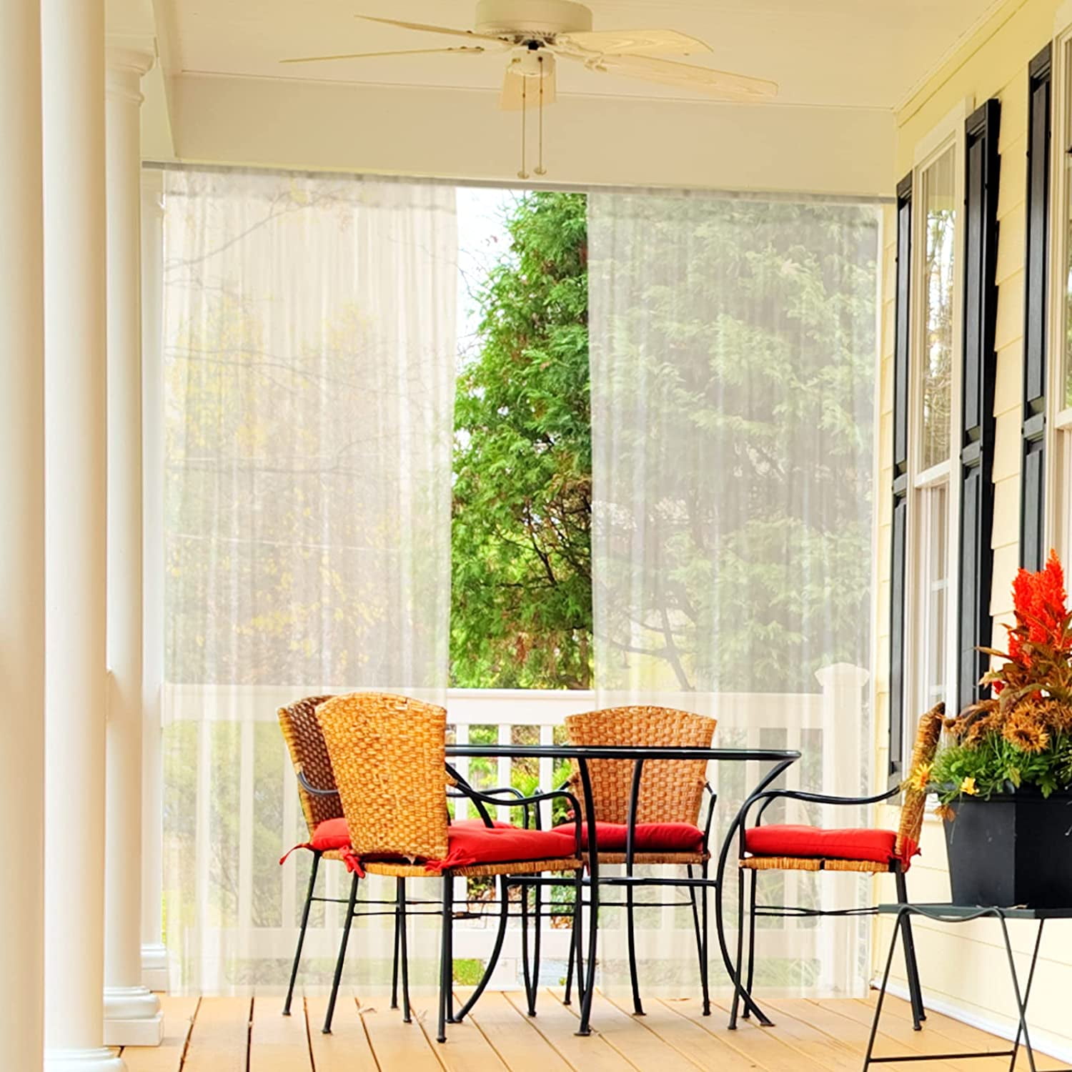 Mosquito Netting for Porch/Patio/Canopy/Garden, Outdoor Sheer Tulle ...