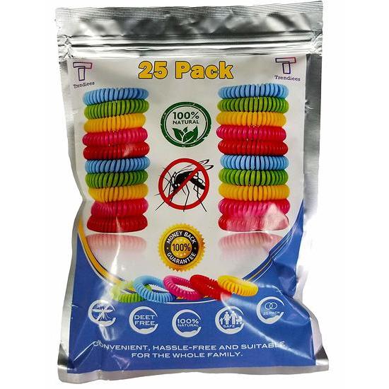 Mosquito Repellent Bracelet - 25Pack - Deet Free Bug Bands for Kids ...