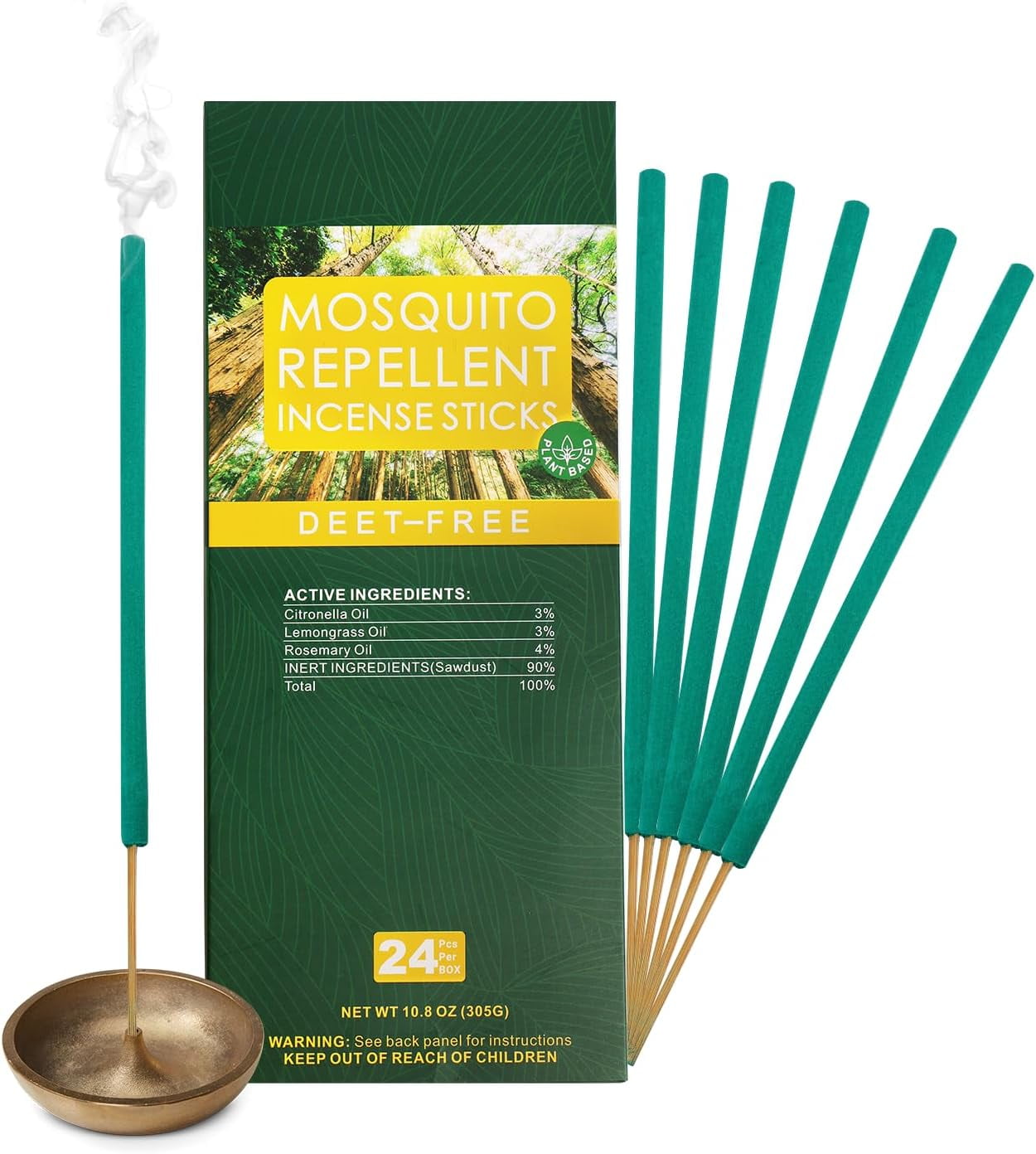 Mosquito Repellent Incense Sticks 24 Pieces per Box, for Patio/Natural ...