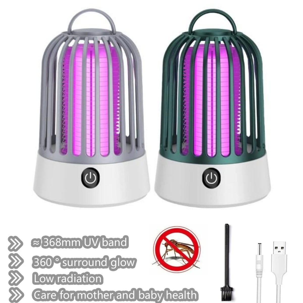 Mosquito Repellent Lamp USB Rechargeable 360 Degree Swivel Mosquito ...
