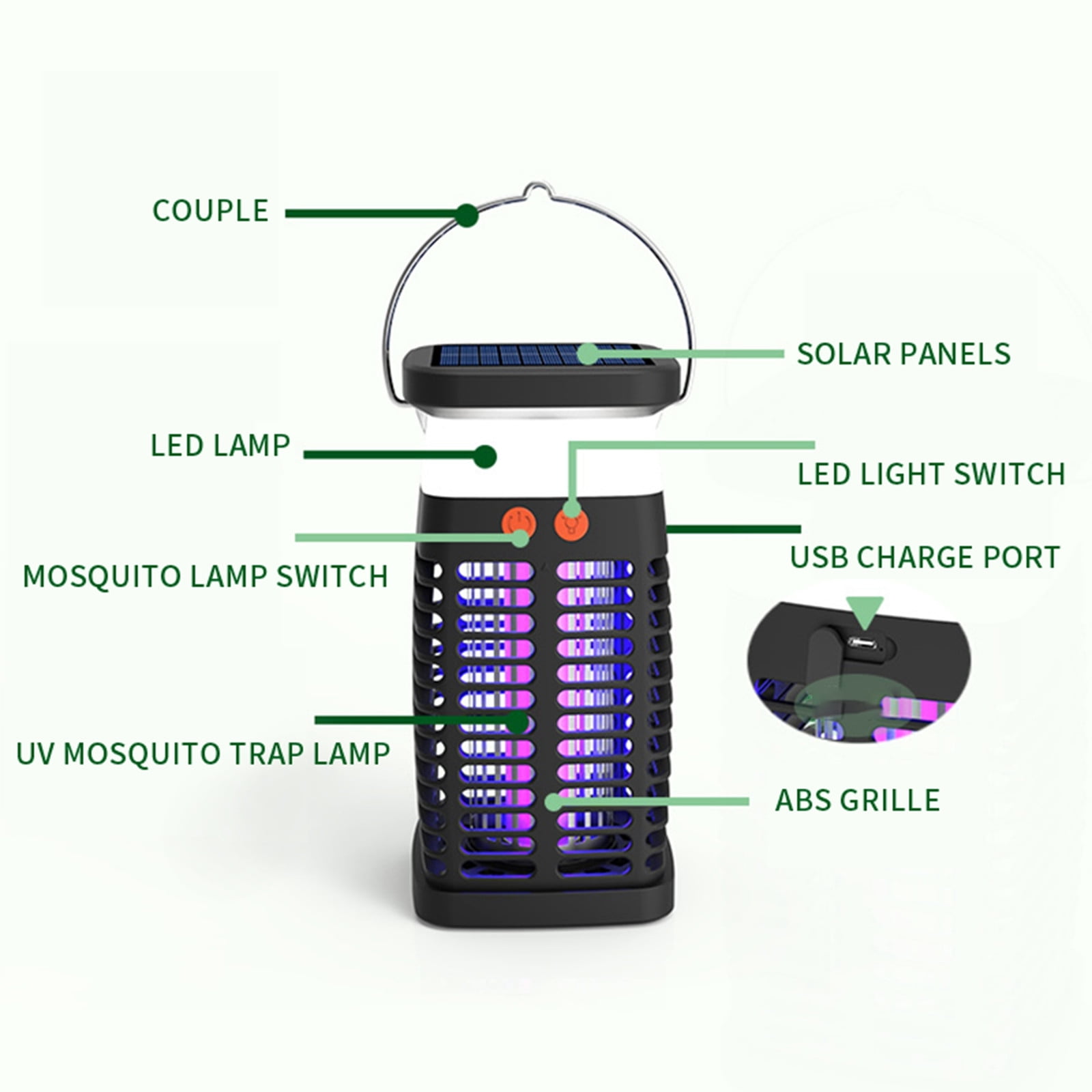 Mosquito Repellent Outdoor Patio - Solar Bug Zapper Outdoor, 4X ...