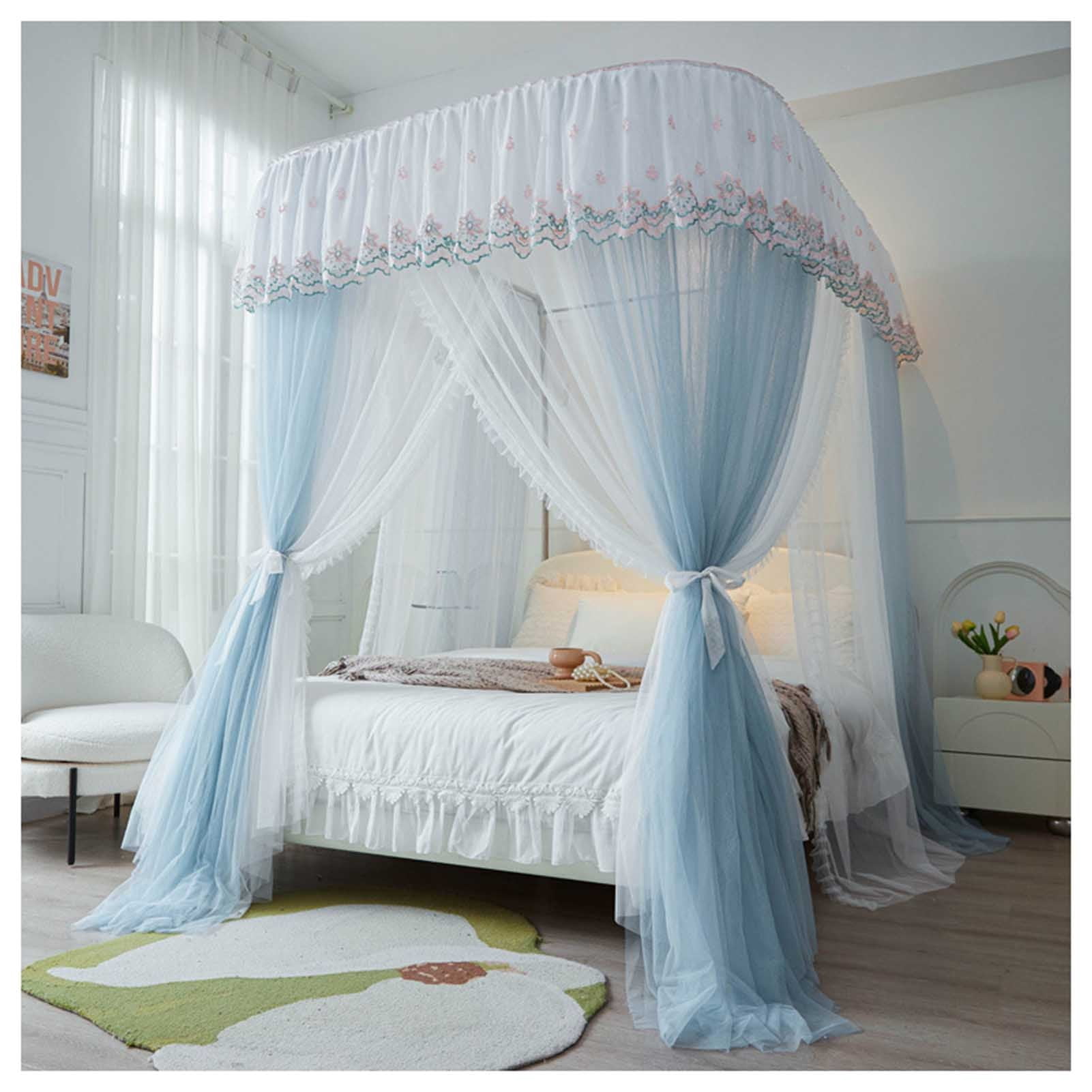 Mosquito net bed, luxurious bed canopy made of mesh & fabric, with ...