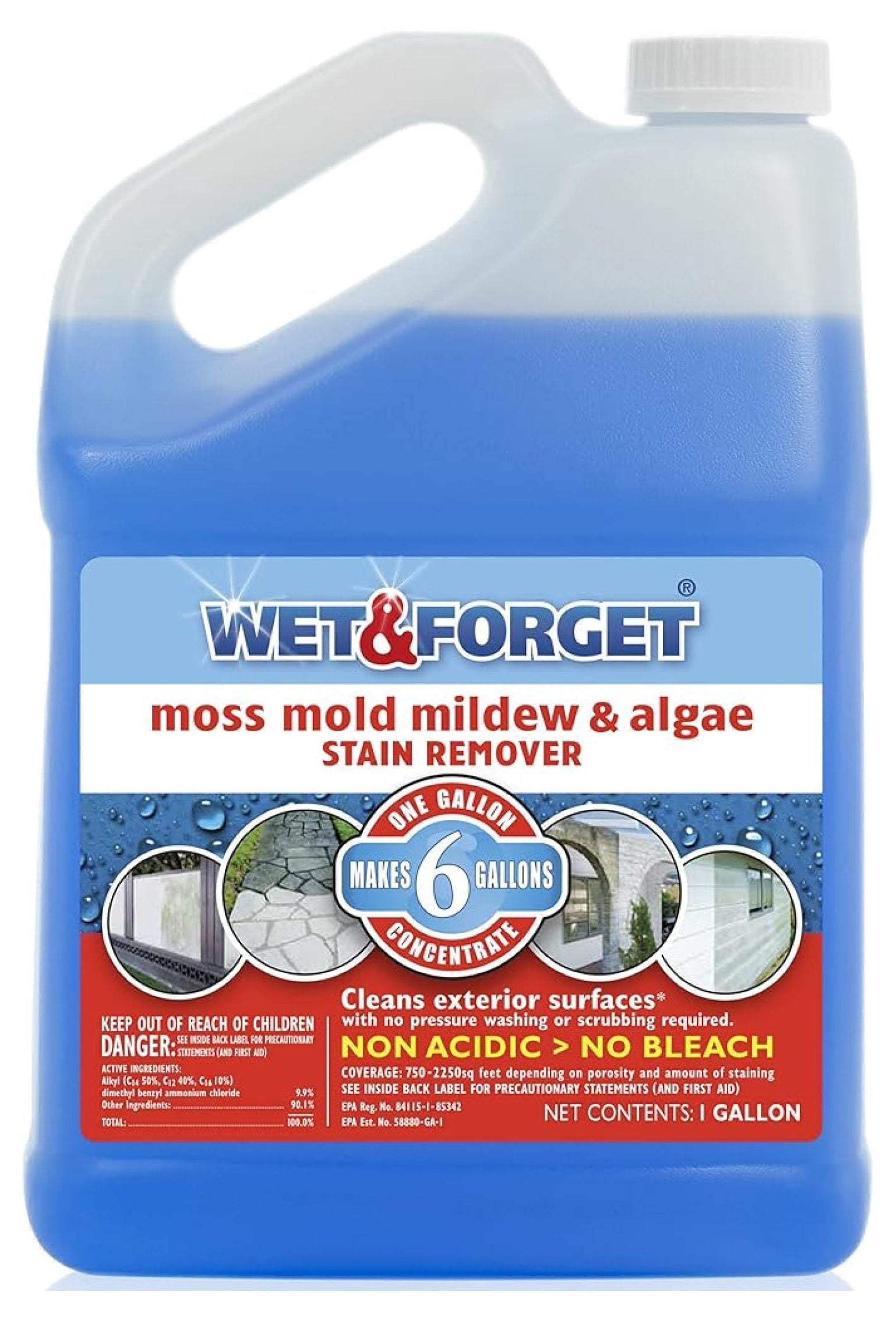 Moss & Algae Remover Outdoor Cleaner Concentrate - 128oz Multi-Surface ...