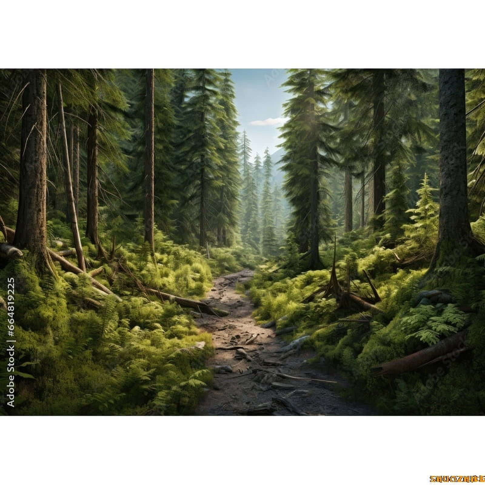 Moss Covered Fall Trees In Gre Coniferous Forest Photography Backdrops ...