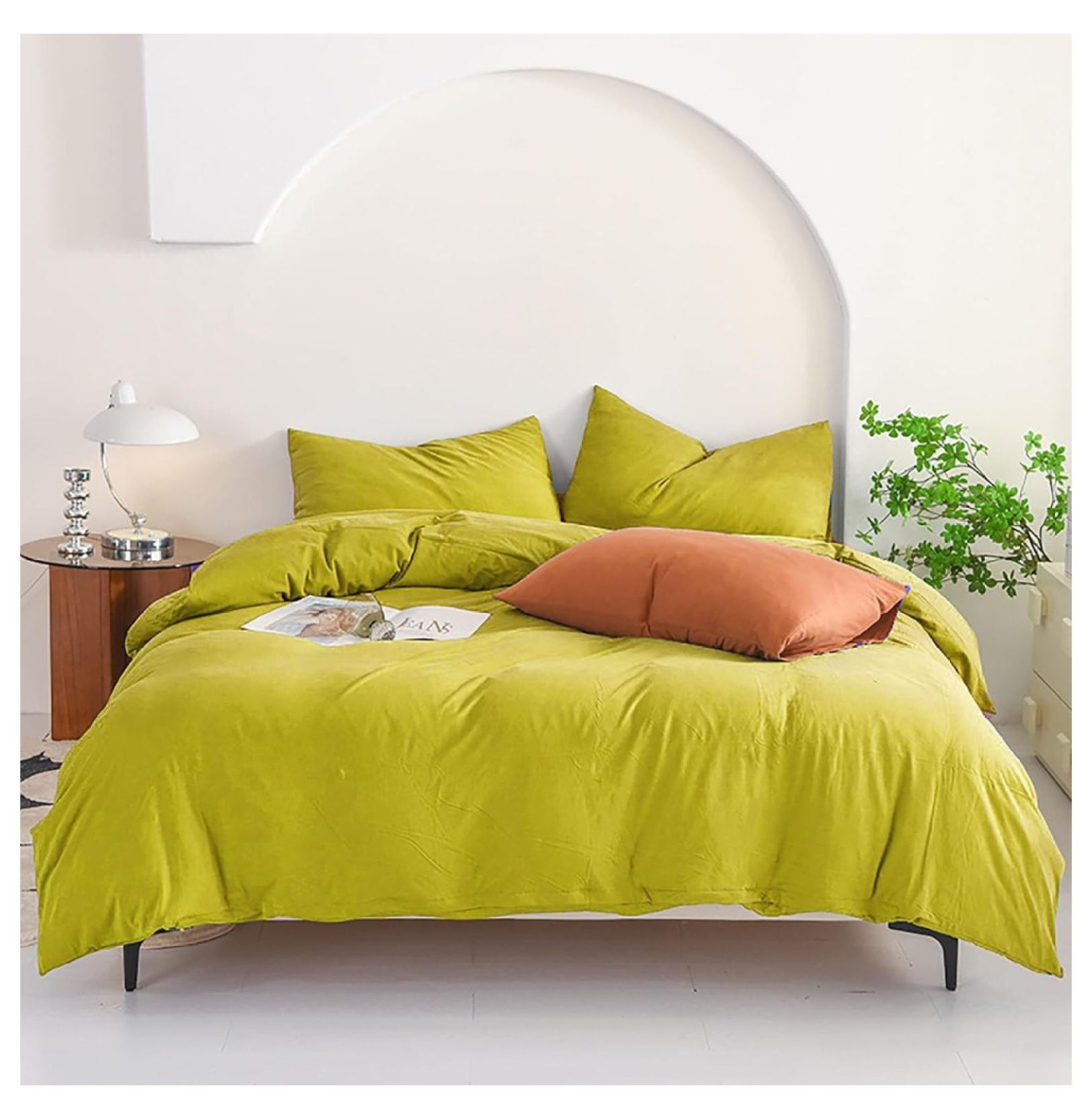 Moss Green Comforter Set Chartreuse Bedding Comforter Set Modern ...