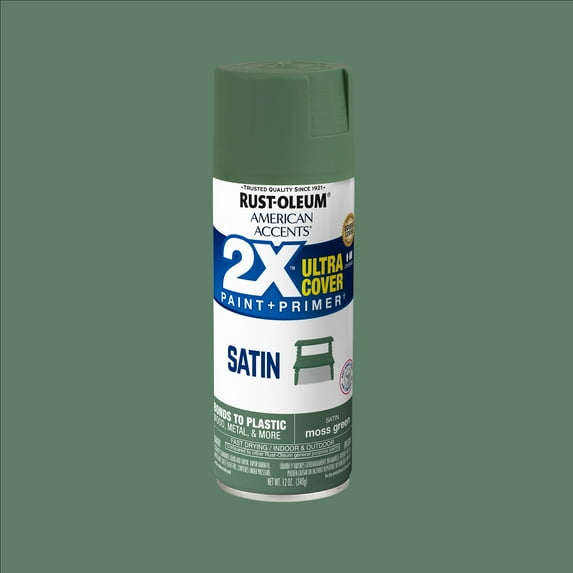 Rust-Oleum Moss Green Spray Paint 12 oz Satin Finish Double Cover ...