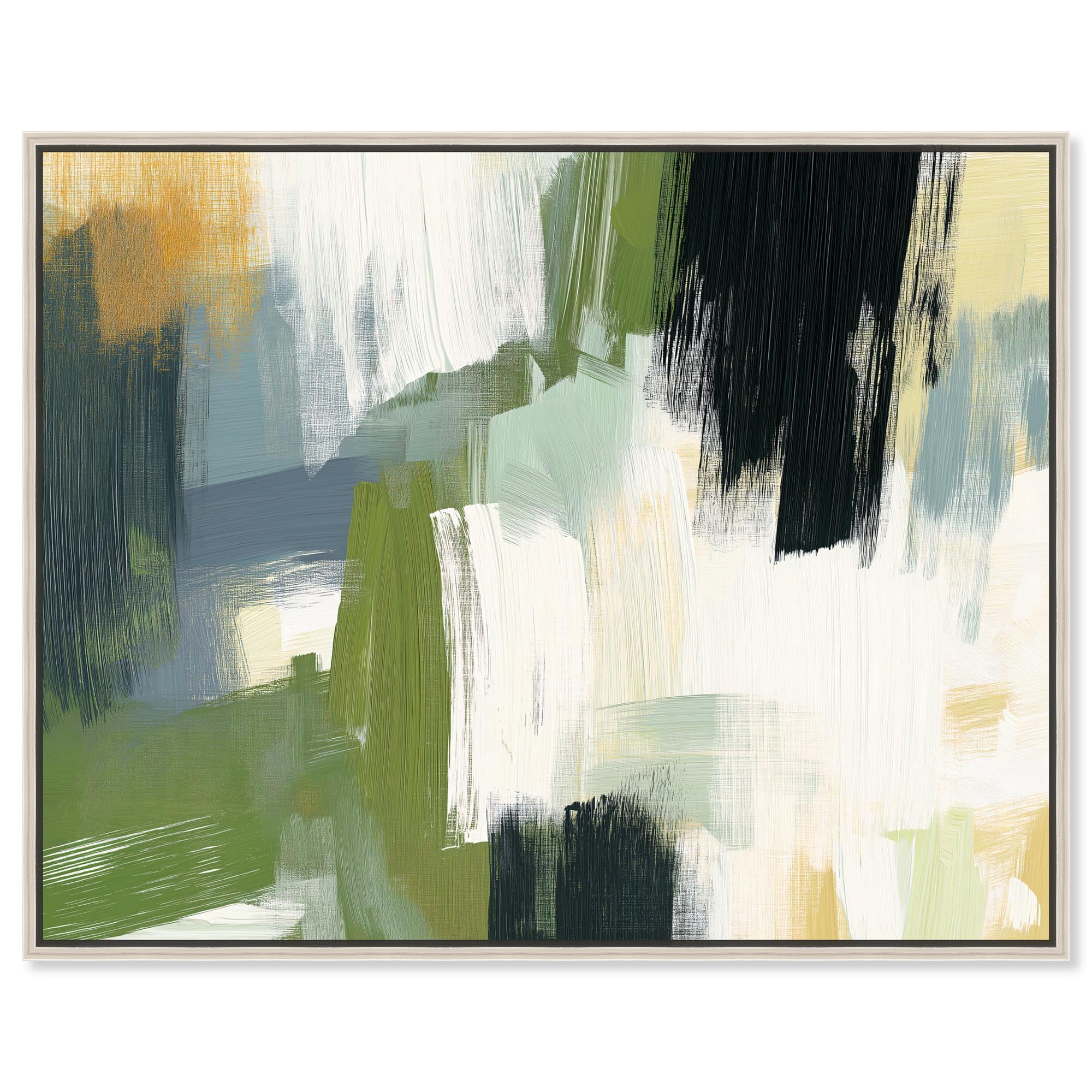 Moss Layers I Canvas Abstract Wall Decor by Art Remedy, Silver Frame, 20 x 16 - Walmart.com