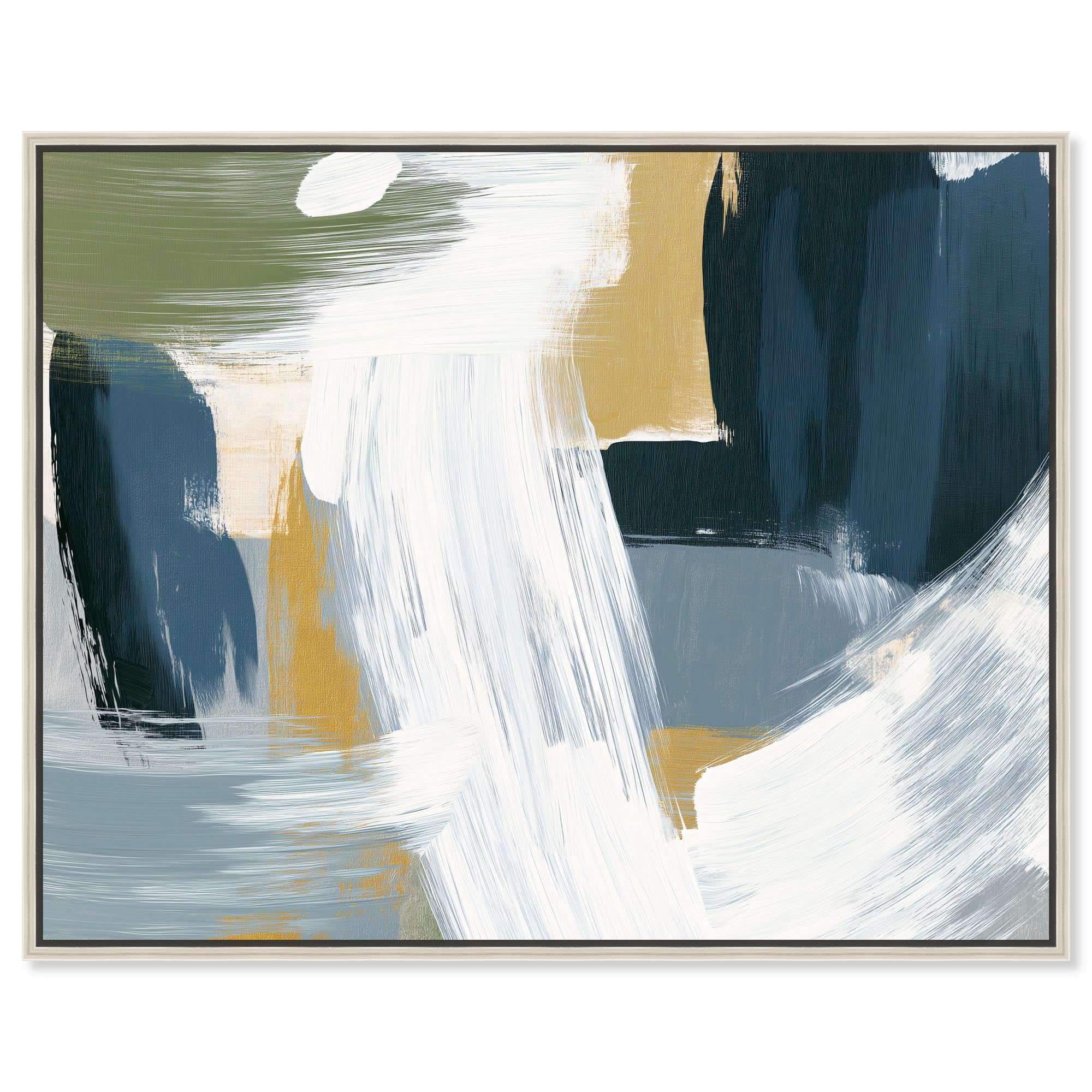 Moss Layers III Canvas Abstract Wall Decor by Art Remedy, Silver Frame ...