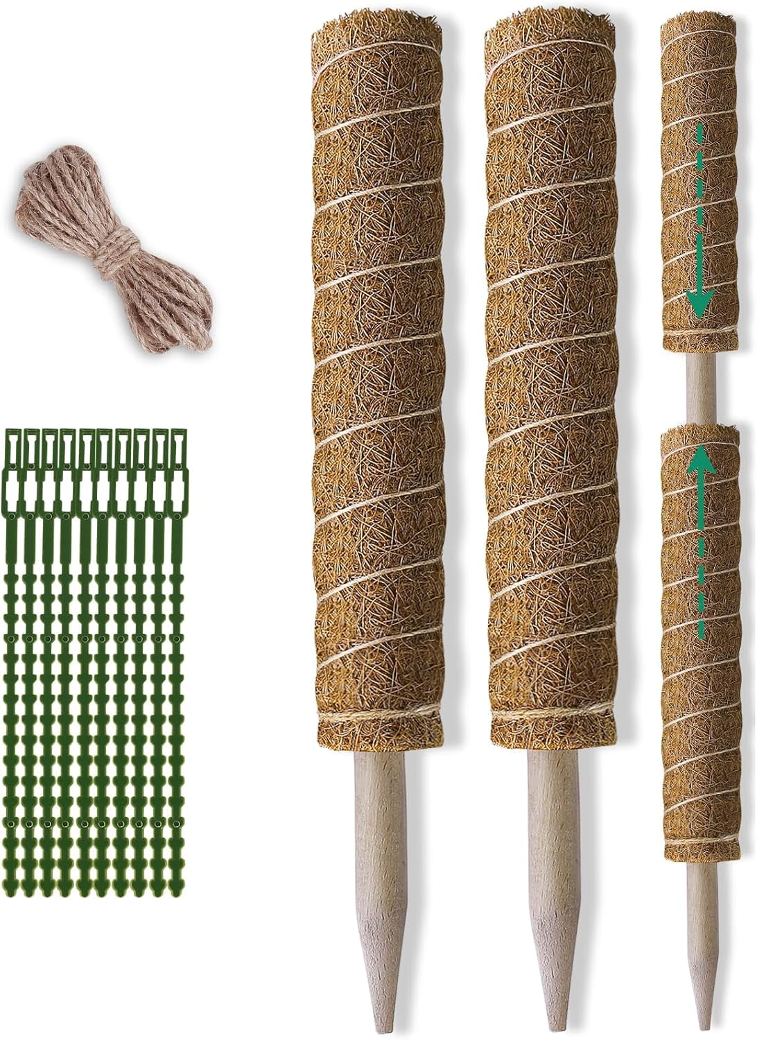 Moss Pole - Monstera Plant Support, Plant Stakes for Indoor Plants Coco ...