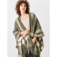 Cizayoi Womens Travel Plaid Shawl Wrap Open Front Poncho Cape Ruana Fall Winter