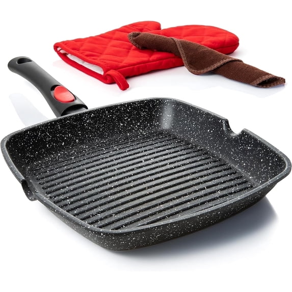 Moss & Stone Square Grill Pan For Indoor Cooking, Rv Die Casting ...
