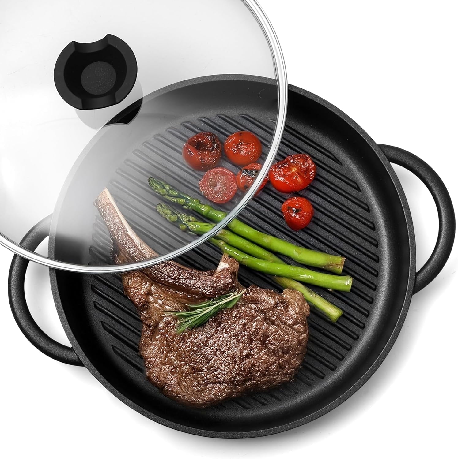 Moss & Stone Nonstick Grill Pan for Indoor Cooking 12", The Whatever ...