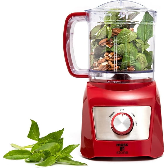 Moss & Stone 3-Cup Mini Food Processor, 300W Vegetable Chopper, 2 ...