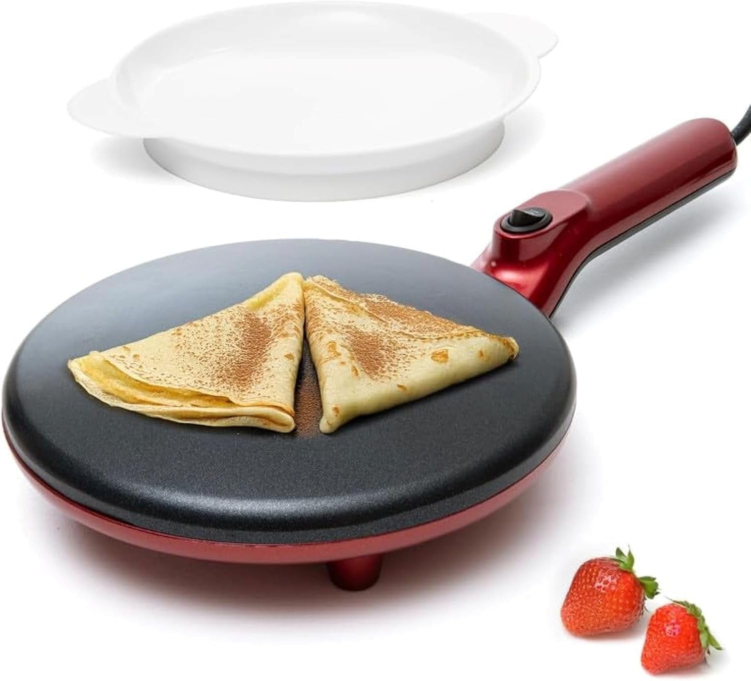 Moss & Stone 8'' Electric Crepe Maker, Portable Nonstick Pan, Auto ...