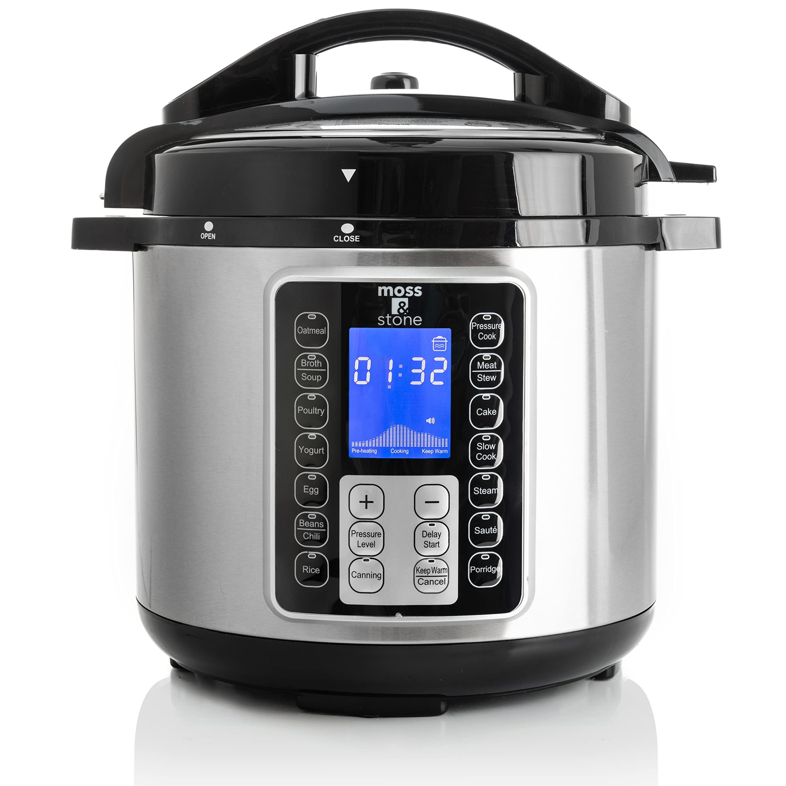 Moss & Stone Electric Pressure Cooker, 6 Quart Eclectic Pot, 14 ...