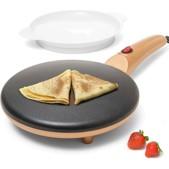 Moss & Stone Gold Electric Crepe Maker 8 Inch, Pan Apo Portable Crepe ...