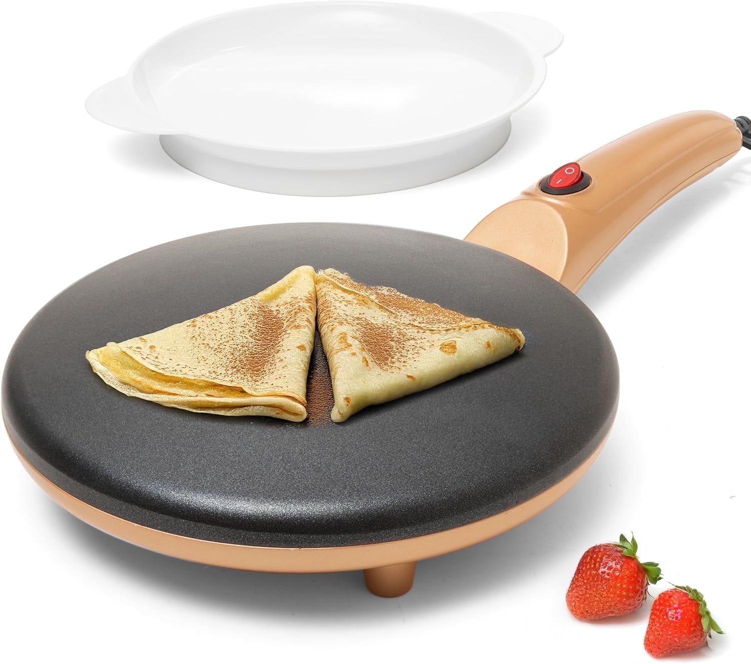Moss & Stone Gold Electric Crepe Maker 8 Inch, Pan Apo Portable Crepe ...