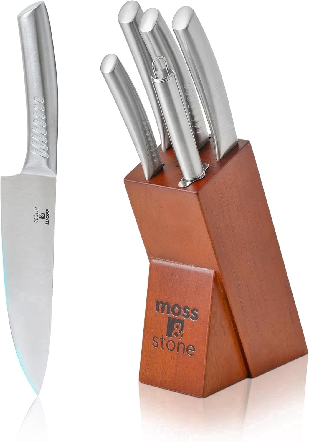 Moss & Stone Kitchen Knife Set, 6 Pcs Stainless Steel, Scratch ...