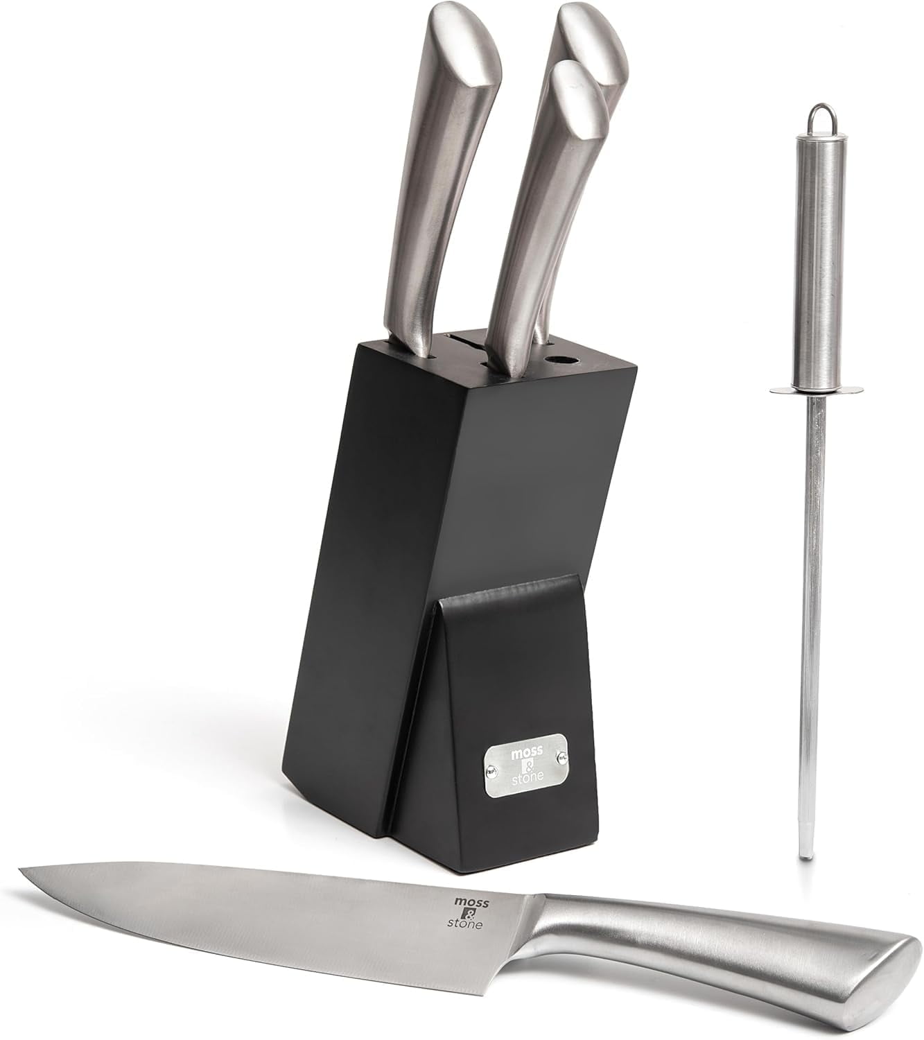 Moss & Stone 14-piece Knife Block Set, Stainless Steel Knife Set ...