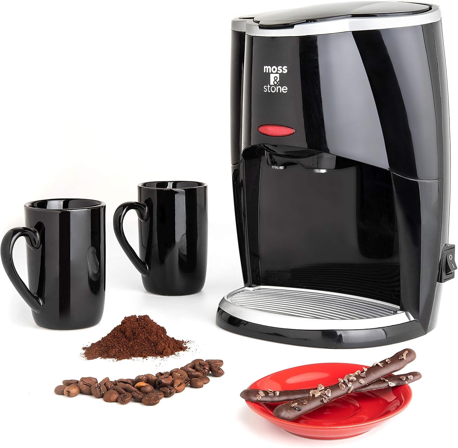 Moss & Stone Mini Drip Coffee Maker with Mug (5 oz Mugs), Small Coffee ...