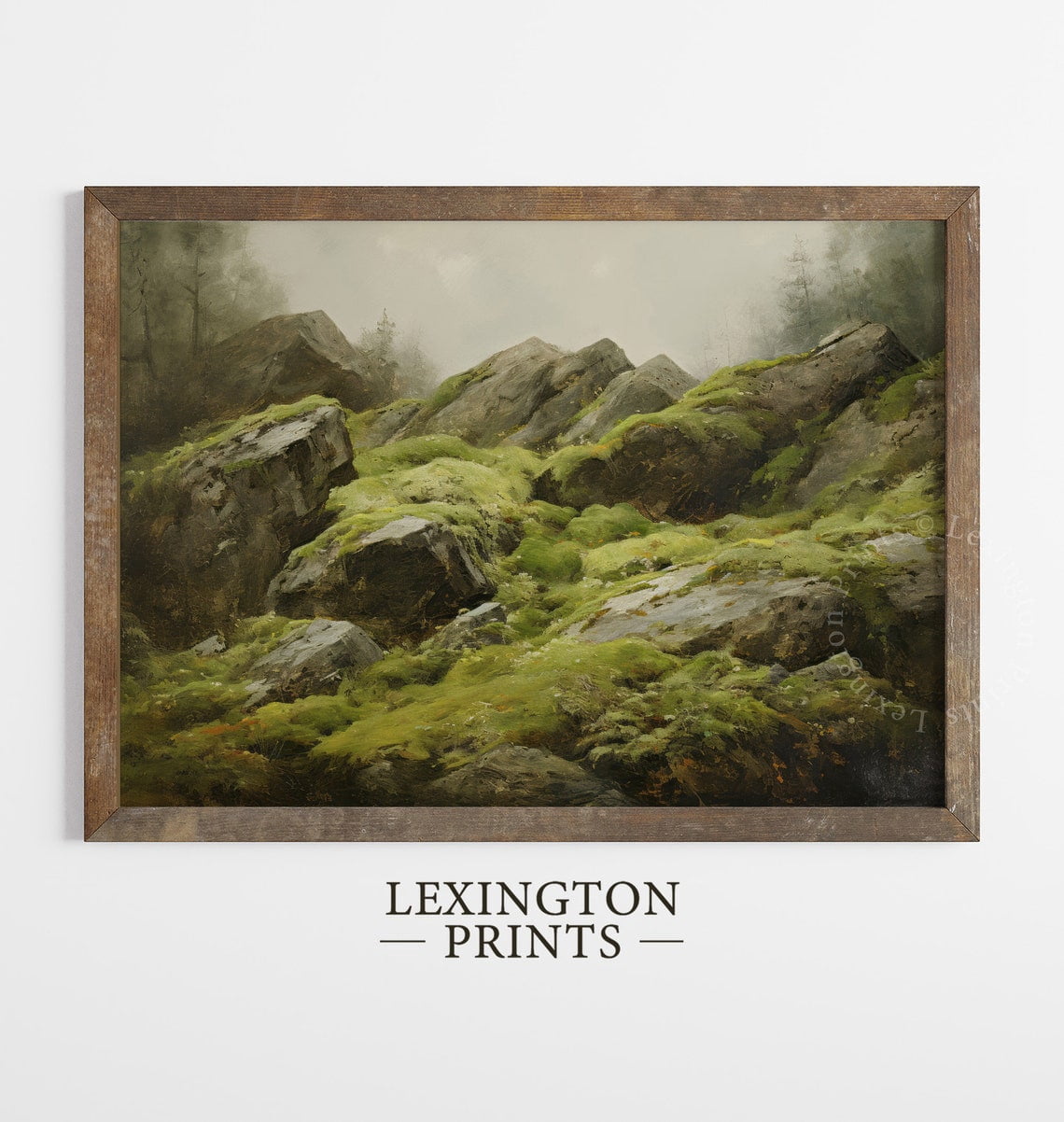 Moss Wall Art Landscape Painting Rustic Forest Wall Art Oil Painting ...
