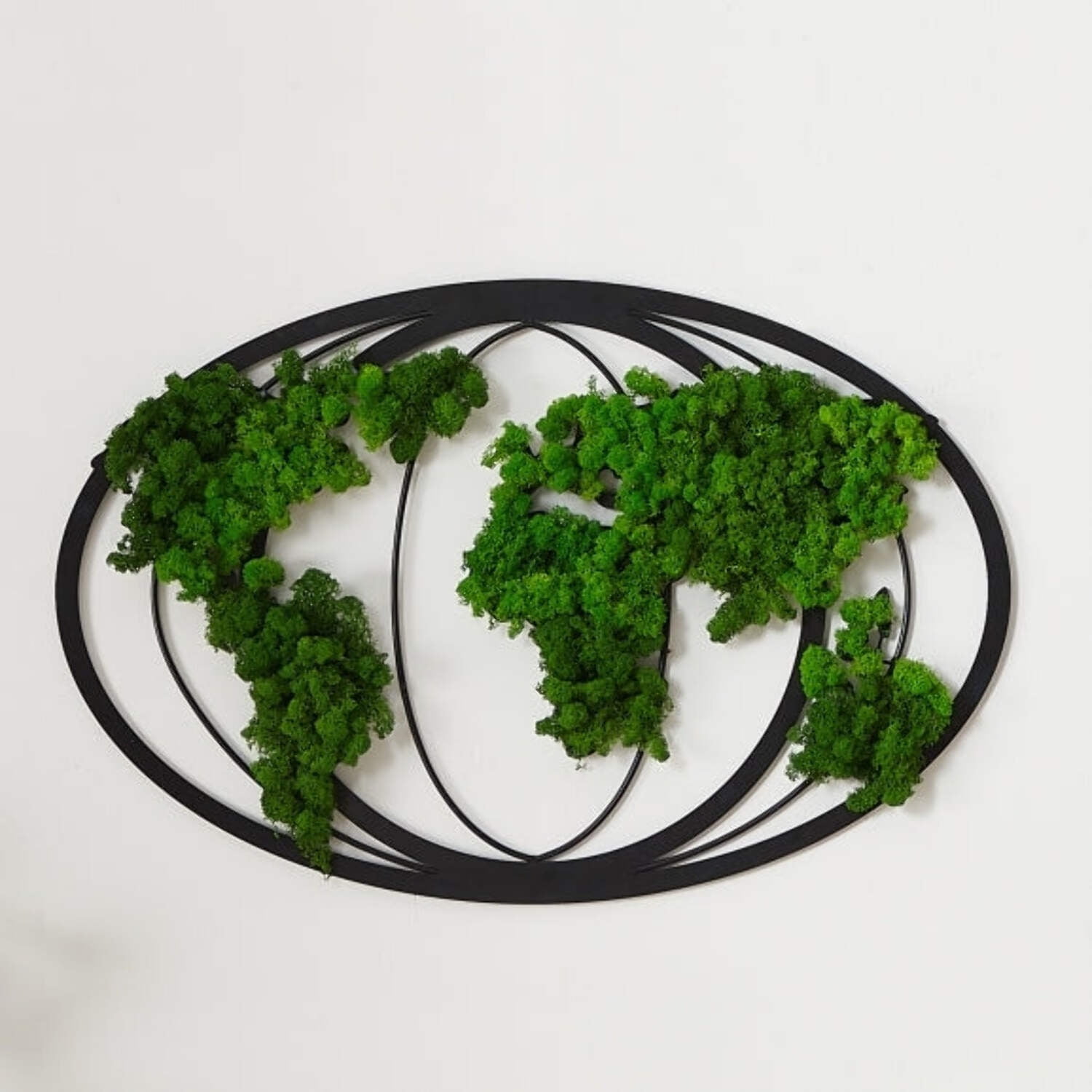 Moss World Map Metal Wall Decor Green Iron - Walmart.com