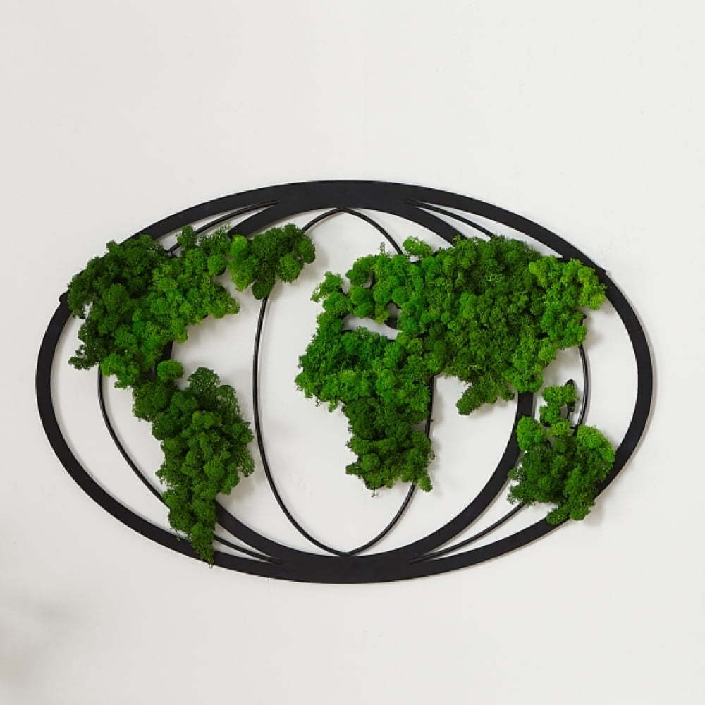Moss World Map Metal Wall Decor - Walmart.com