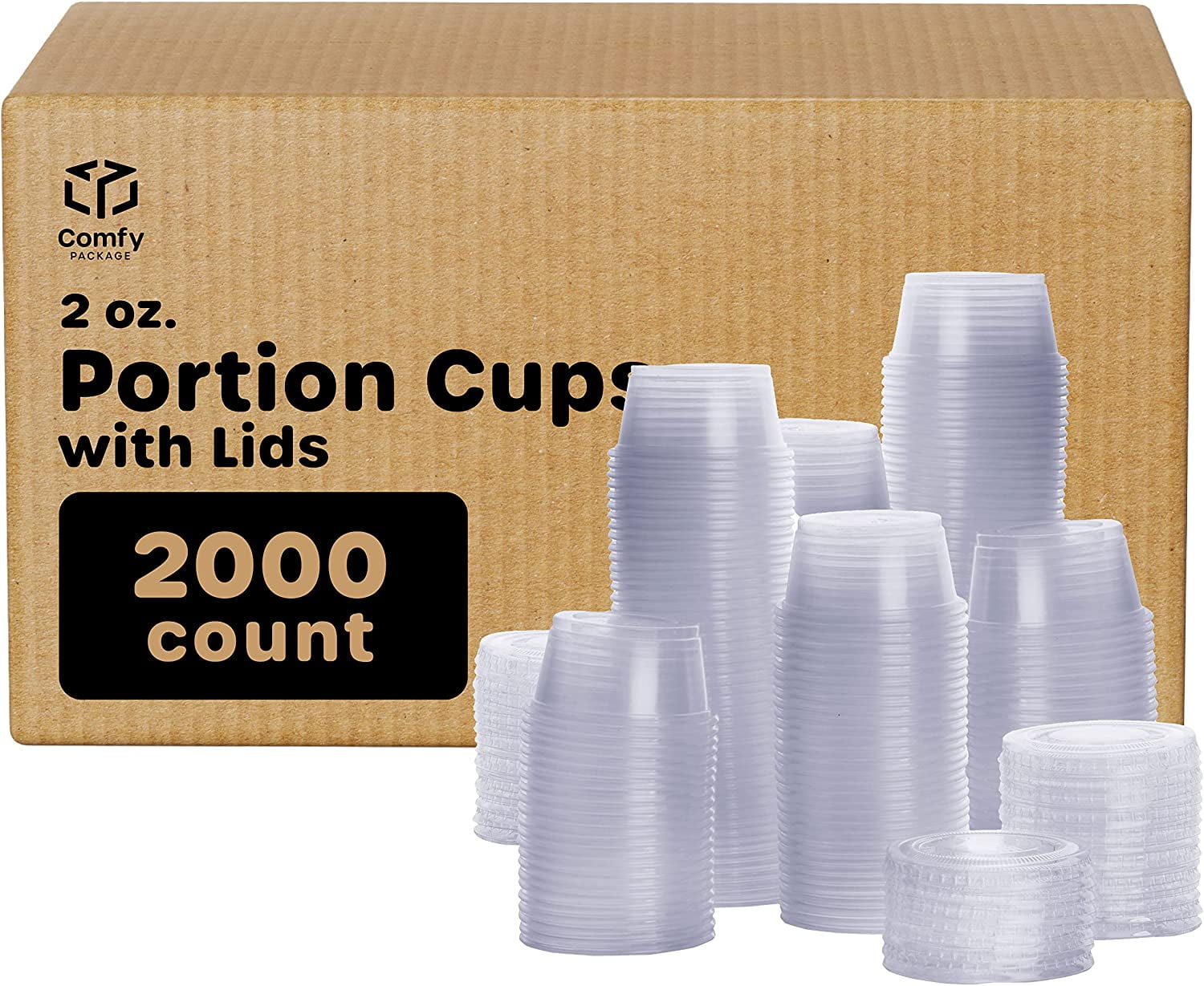MossHome-US [Case of 2,000 2 oz. Clear Disposable Plastic Portion Cups ...