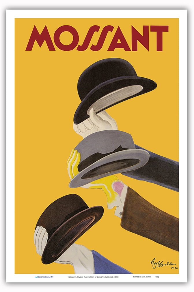 Mossant - Classic French Hats - Vintage Advertising Poster by Leonetto ...
