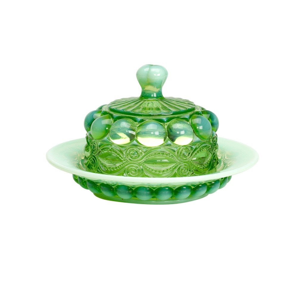 Mosser Glass Eye Winker Butter Dish | Green Opal - Walmart.com