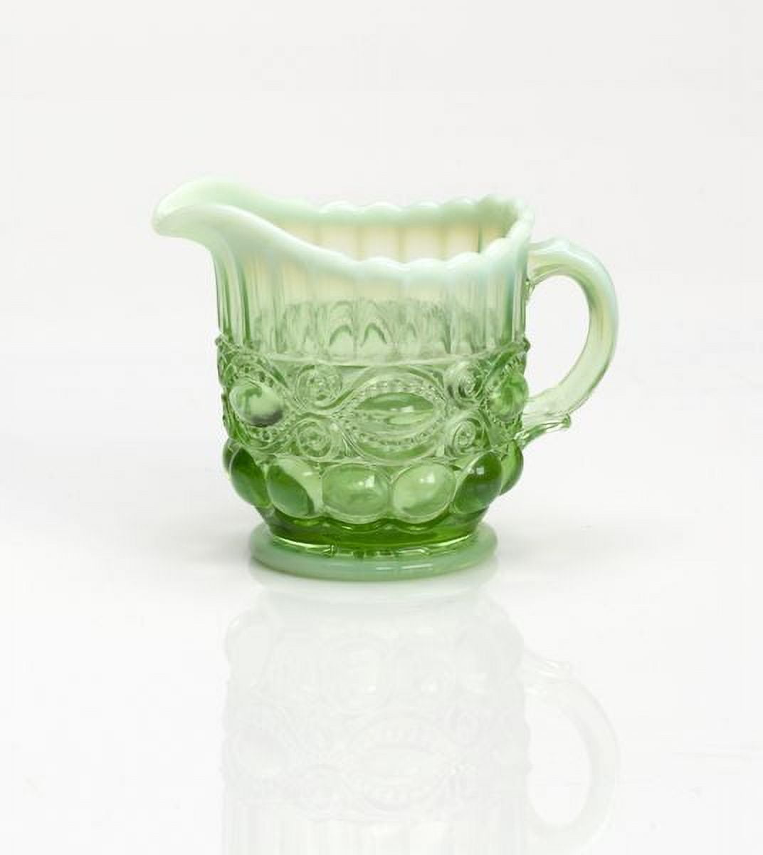 Mosser Glass Eye Winker Opal 2 Handled Sugar Bowl with Lid in Green ...